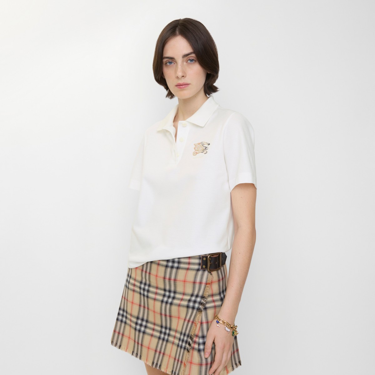 BURBERRY Burberry Knight Check Cotton Piqué Polo Shirt